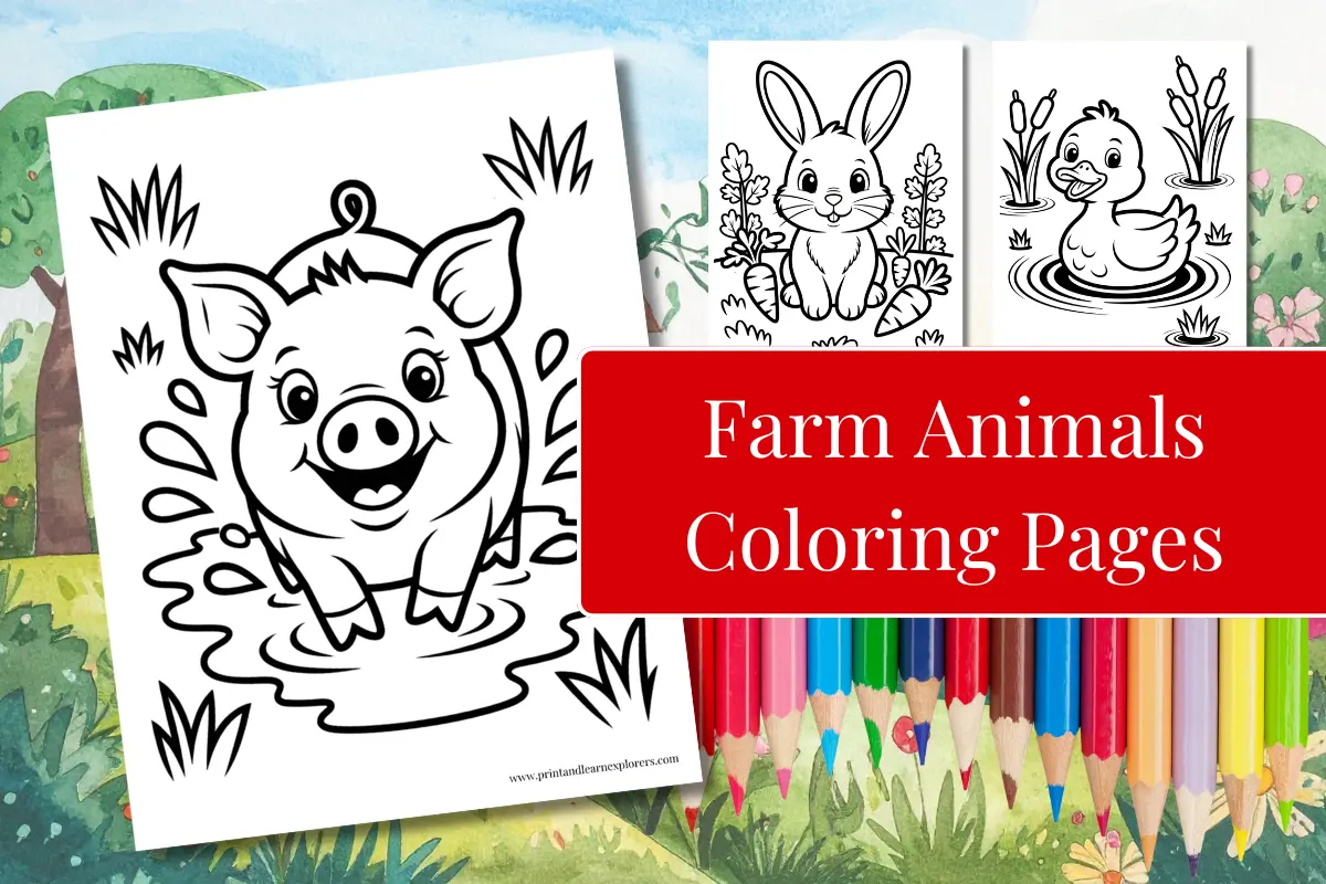 40 Fun Farm Animals Coloring Pages for Kids - Print and Learn Explorers