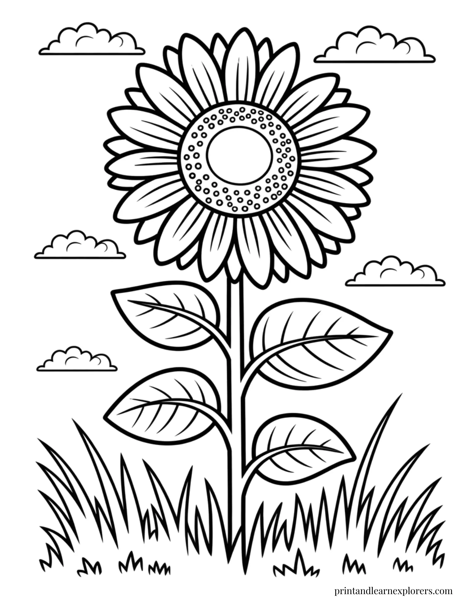 50+ Sunny Sunflower Coloring Pages to Brighten Your Day - Print and ...